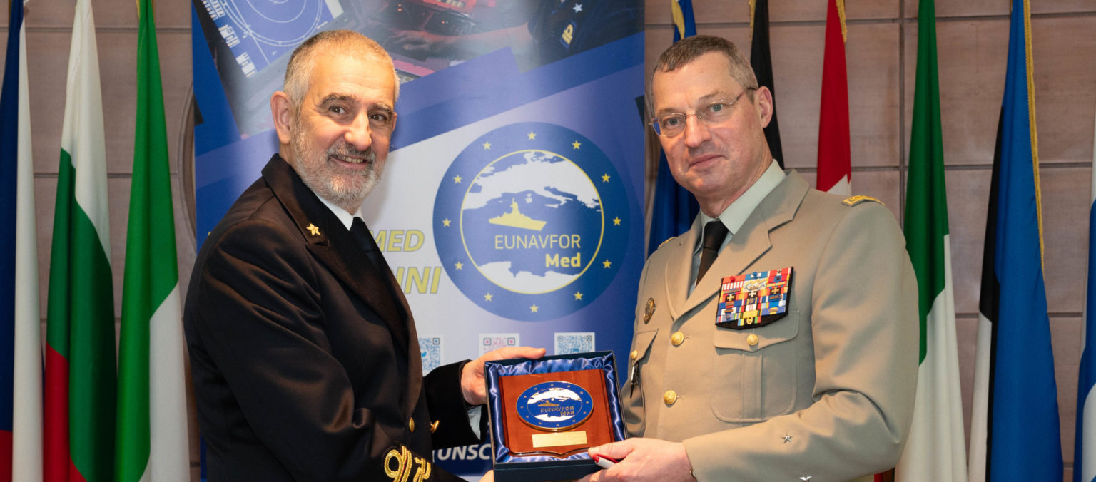 Brigadier General Jean Philippe Leroux, EUMS Operations Director, visited EUNAVFOR MED IRINI OHQ ...